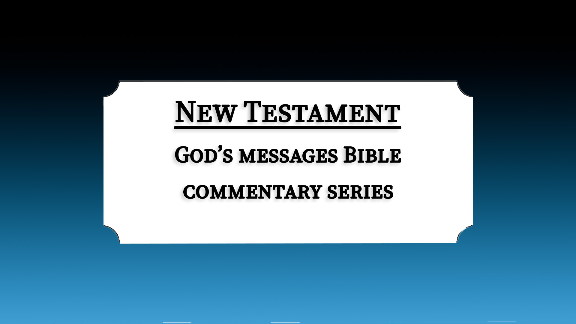 Commentaries – Gospel Broadcasting Network