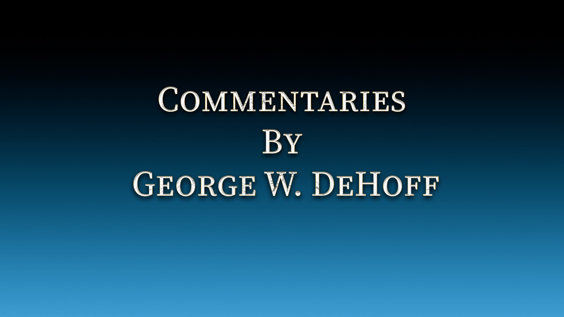 Commentaries – Gospel Broadcasting Network